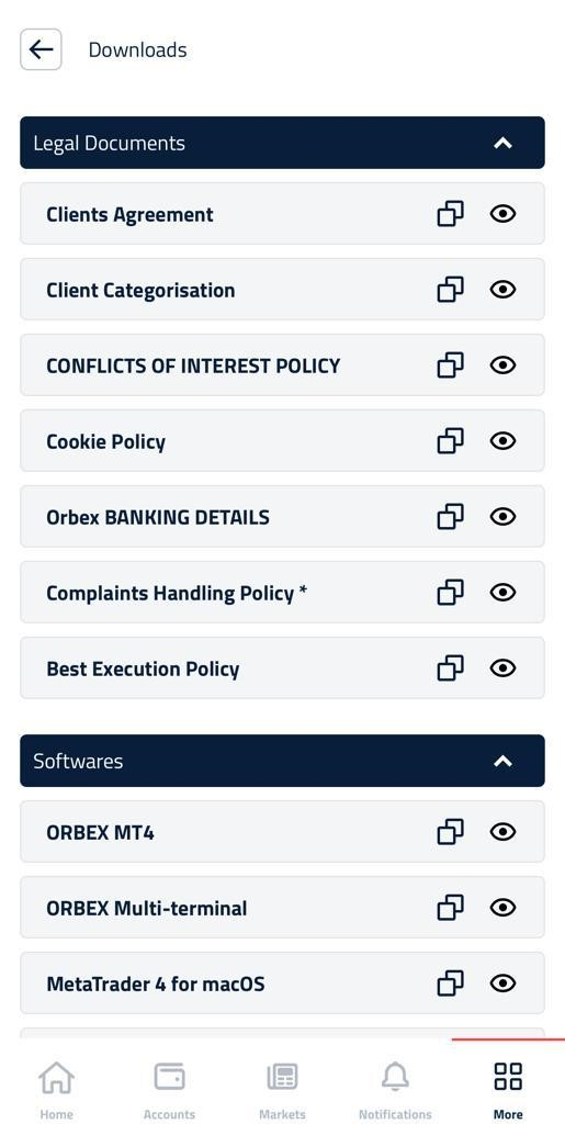 The "More" Section – Orbex Help Center